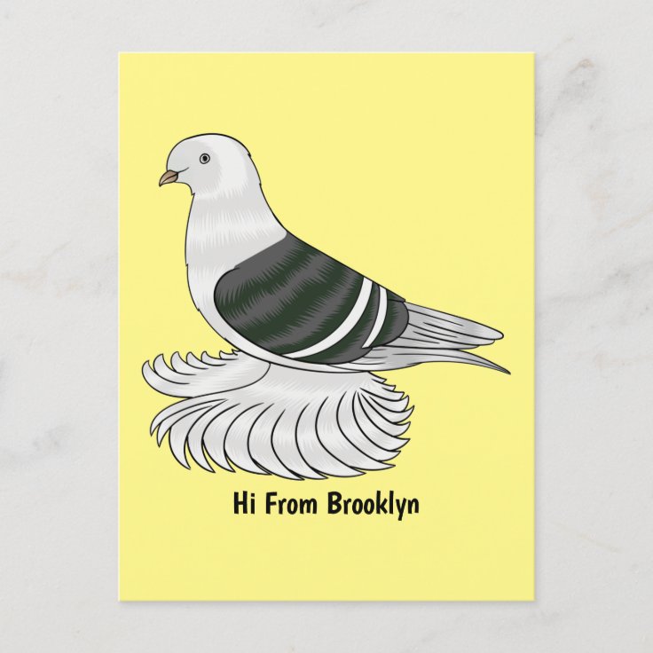 Saxon Shield pigeon bird cartoon illustration Postcard | Zazzle
