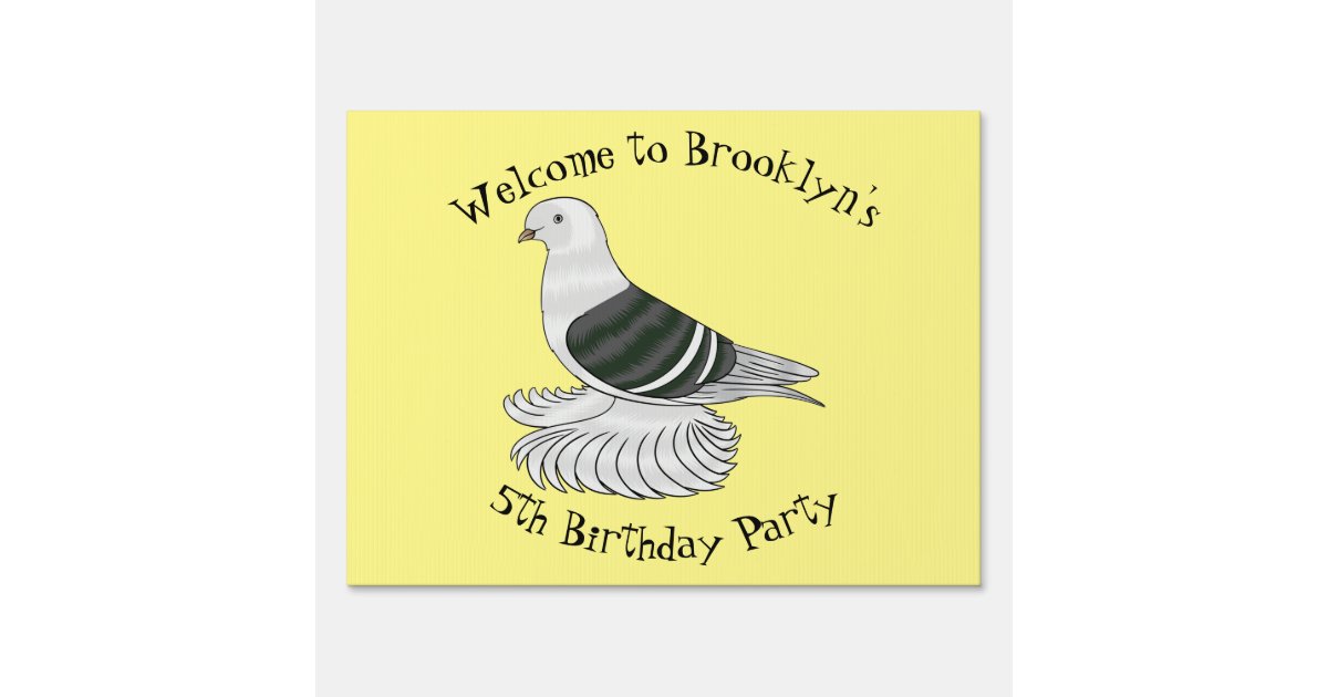 Saxon Shield pigeon bird cartoon illustration Sign | Zazzle