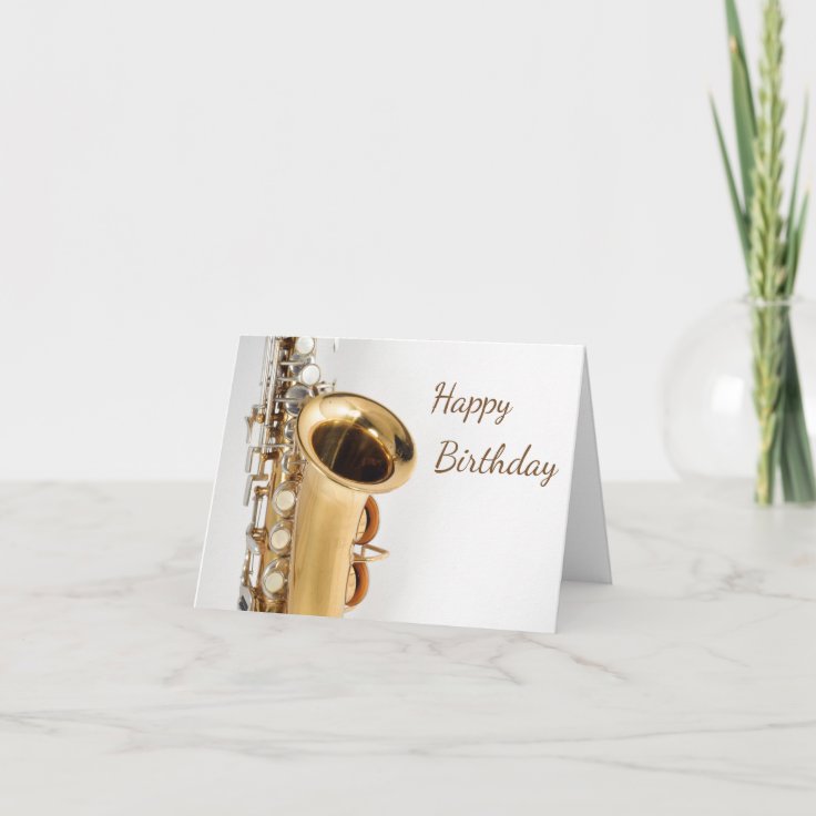 Saxophone birthday card | Zazzle