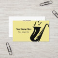 Saxophone business card template for musician | Zazzle