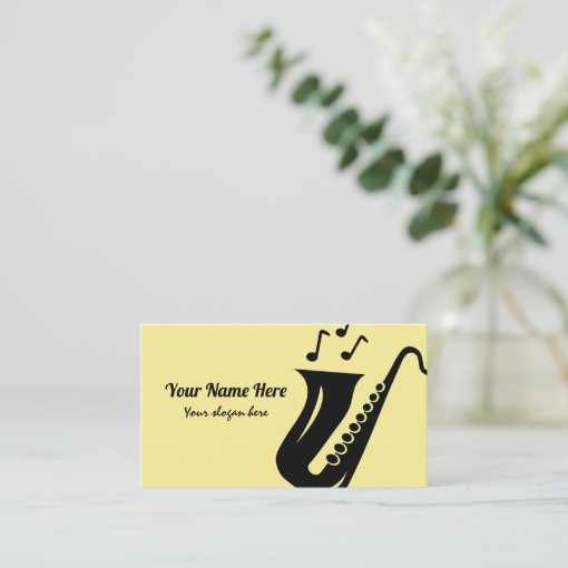 Saxophone business card template for musician | Zazzle