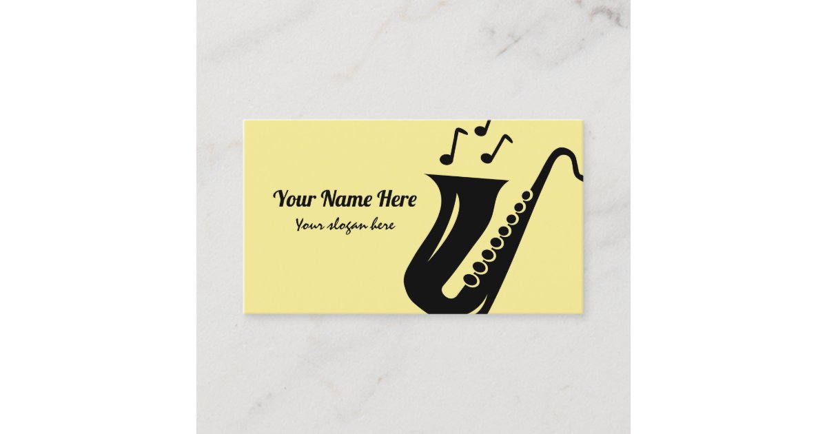 Saxophone business card template for musician | Zazzle