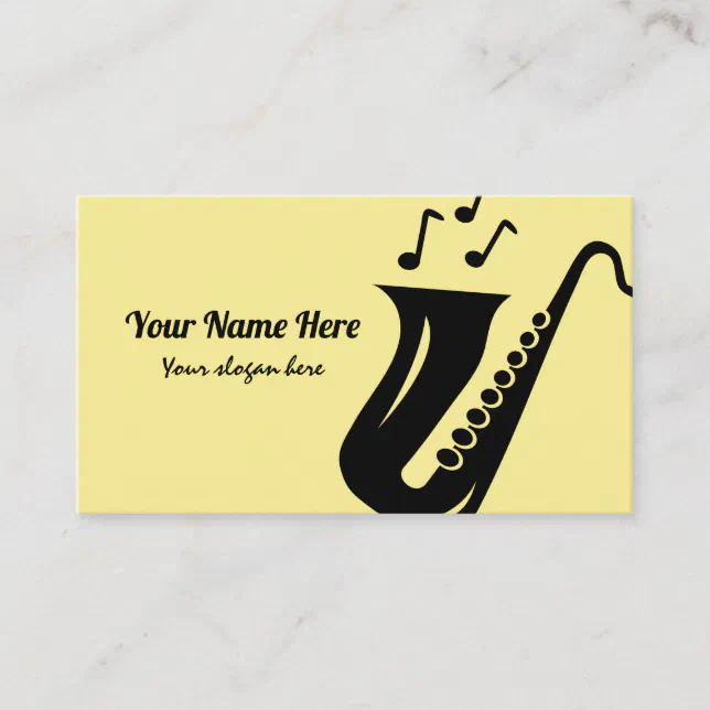 Saxophone business card template for musician | Zazzle
