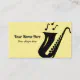 Saxophone business card template for musician | Zazzle