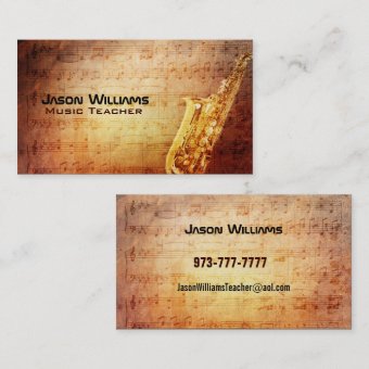 Saxophone Business Cards | Zazzle