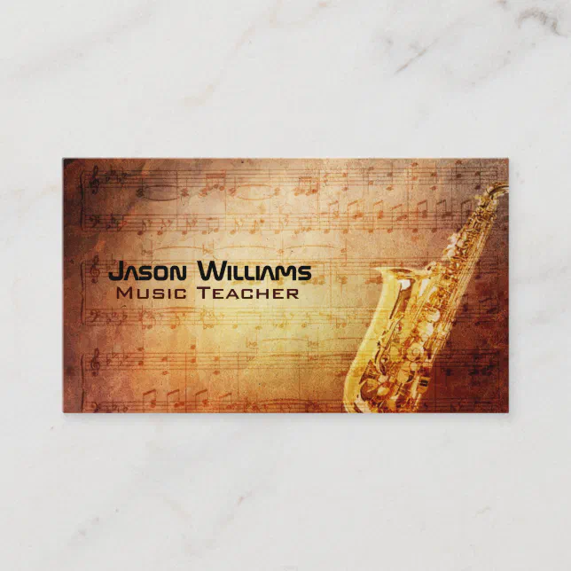 Saxophone Business Cards | Zazzle