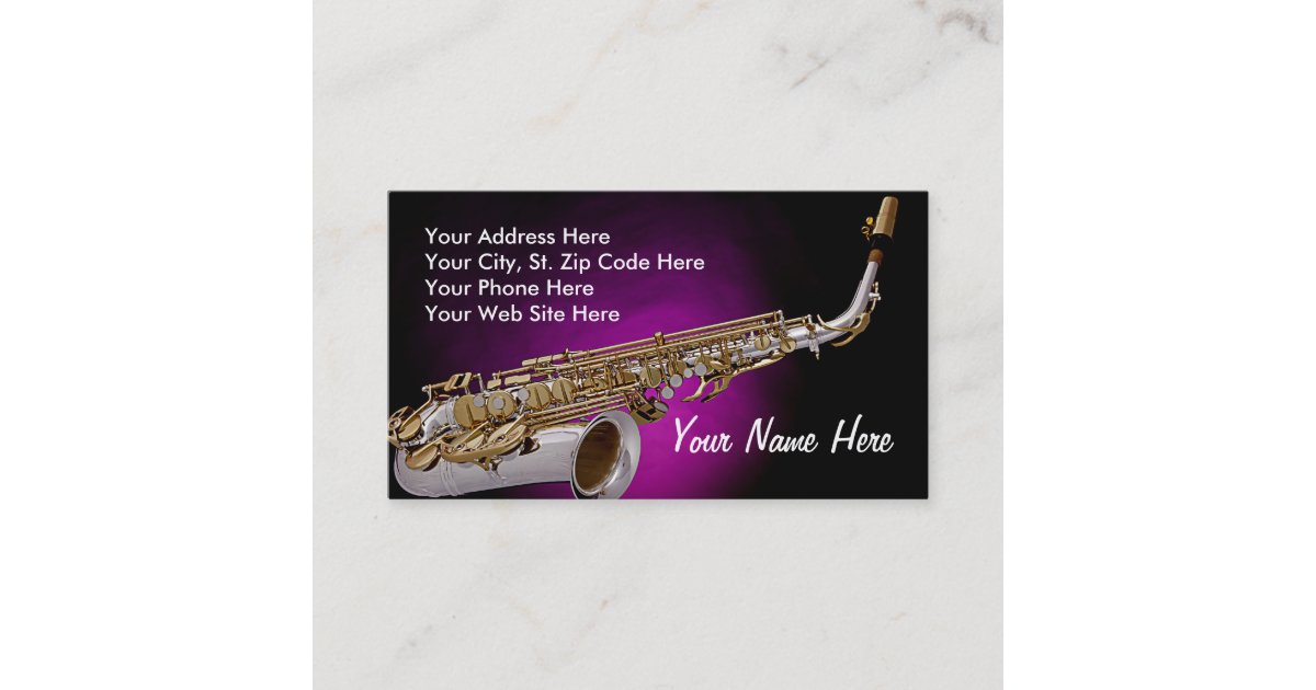 Saxophone Business Cards | Zazzle
