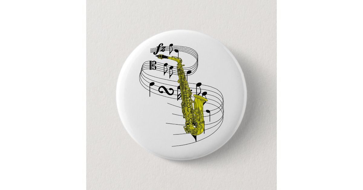 Saxophone Button | Zazzle