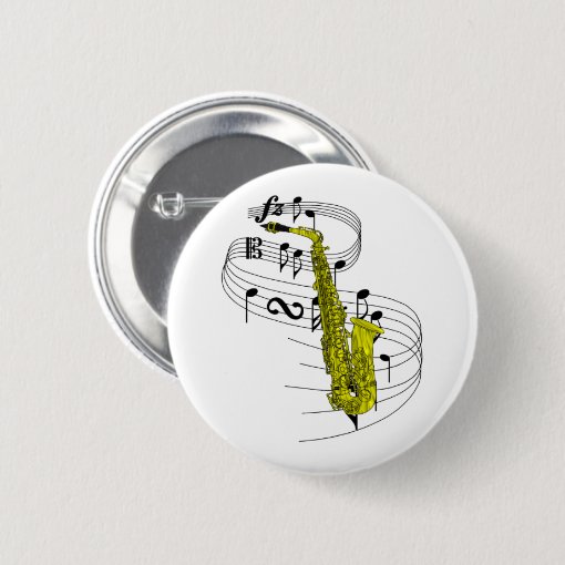 Saxophone Button | Zazzle