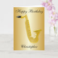 Saxophone Design Personalised Birthday Card | Zazzle