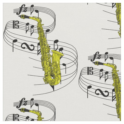 Saxophone Fabric | Zazzle