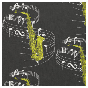 Saxophone Fabric | Zazzle