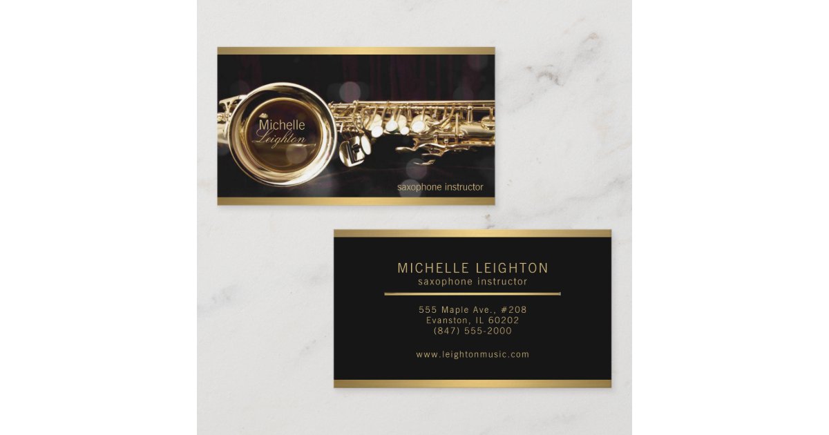saxophone instructor business card | Zazzle