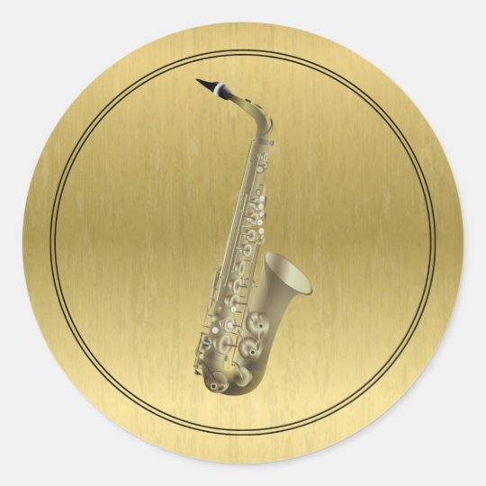 Saxophone Instrument Classic Round Sticker | Zazzle.com