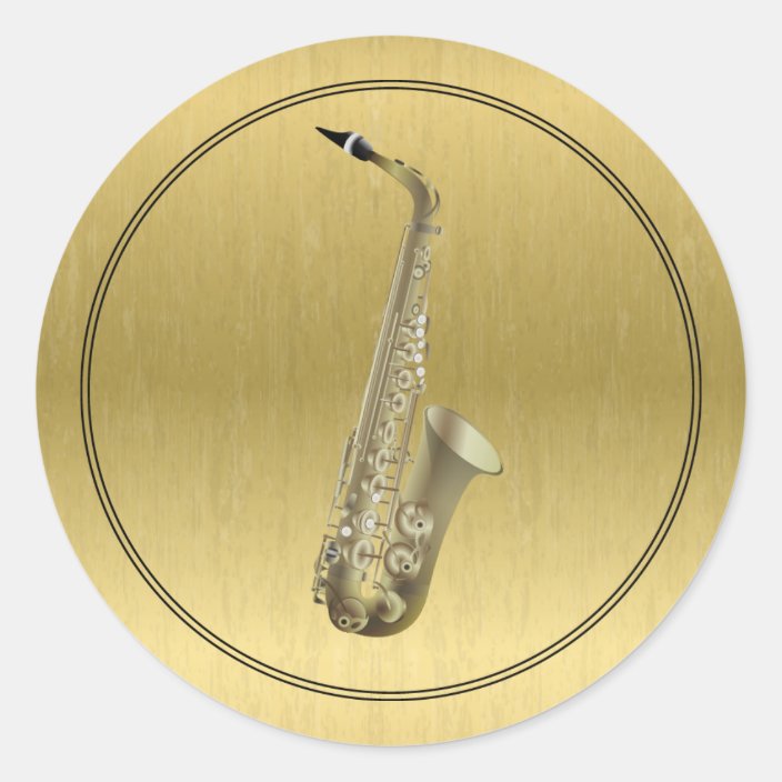 Saxophone Instrument Classic Round Sticker | Zazzle.com