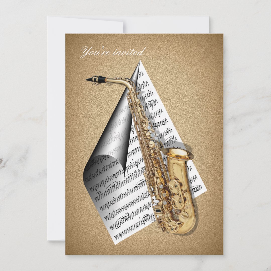 Saxophone invitation Cards | Zazzle