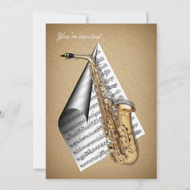 Saxophone invitation Cards | Zazzle