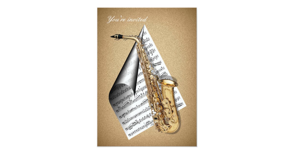 Saxophone invitation Cards | Zazzle.com