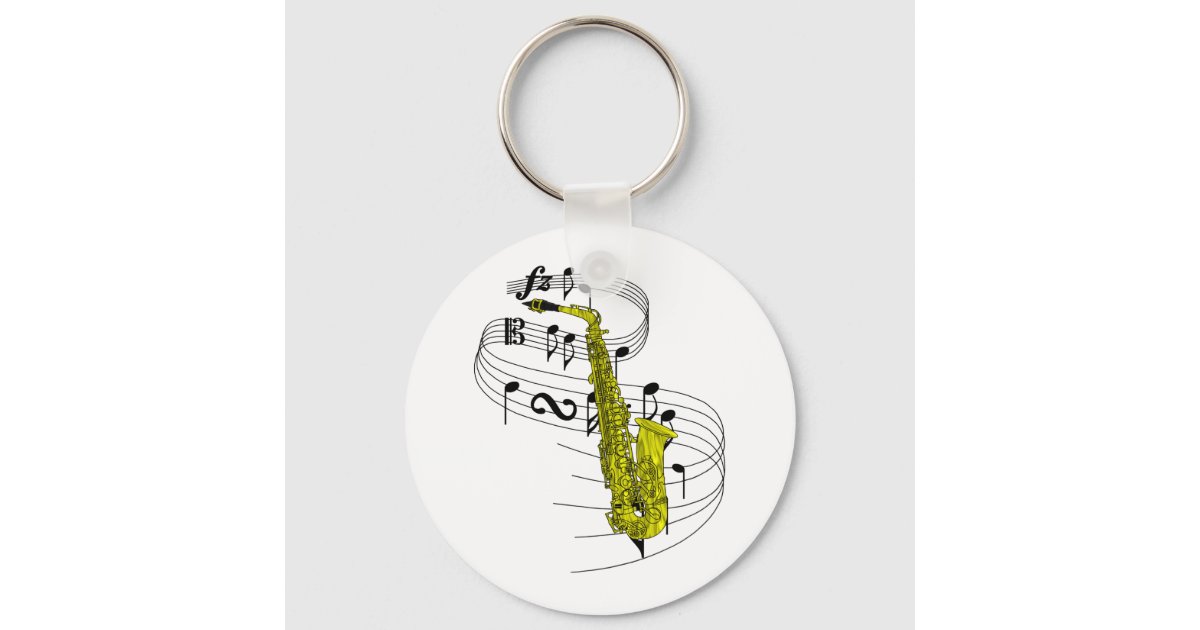 Saxophone Keychain | Zazzle