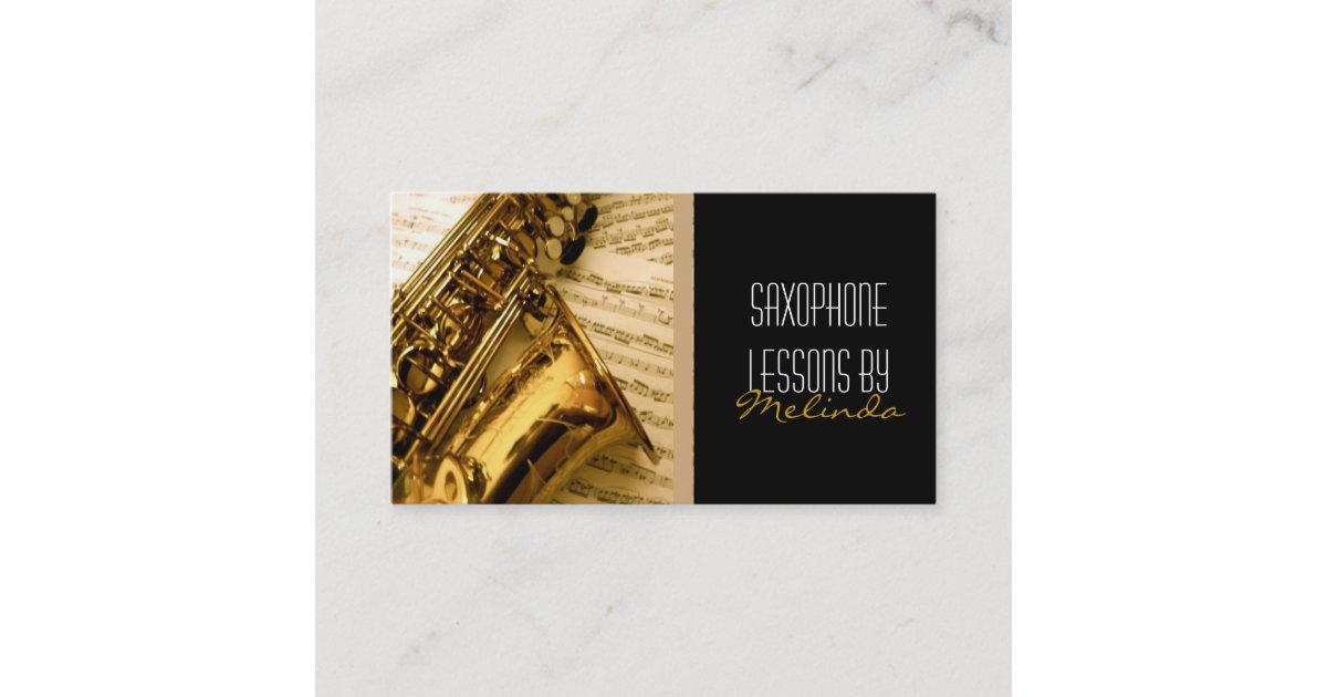Saxophone Lessons, Music, Instrument Business Card | Zazzle