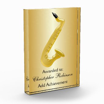 Saxophone Music Award | Zazzle
