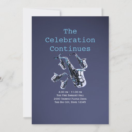 Saxophone Music Bar Mitzvah Invitation | Zazzle