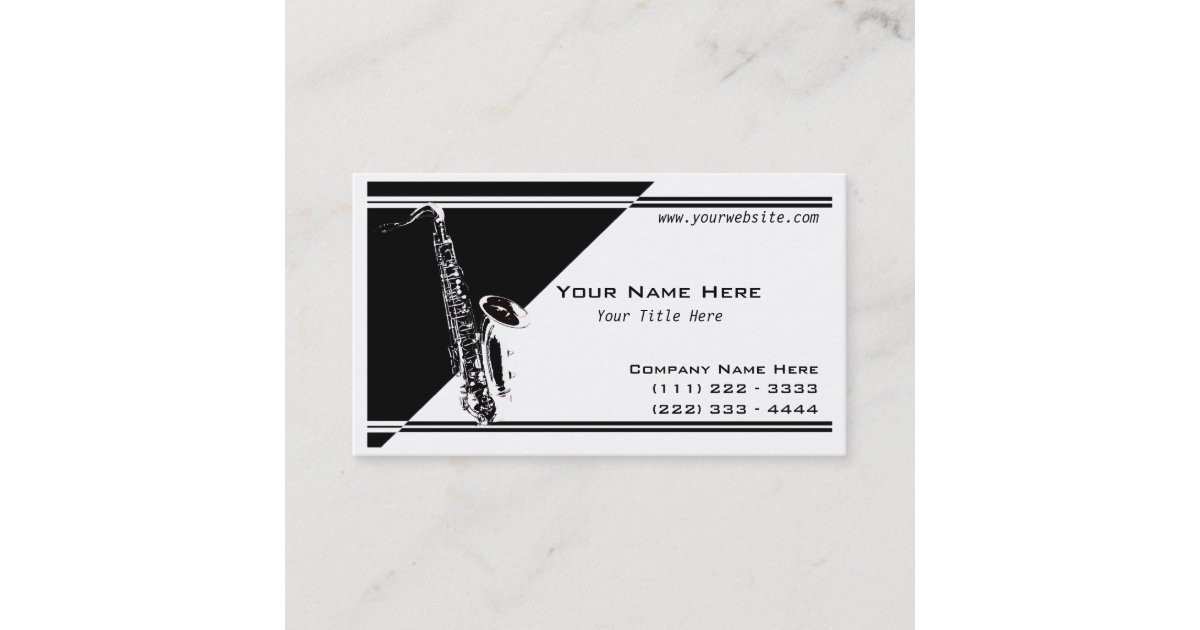 Saxophone Music Business Card | Zazzle
