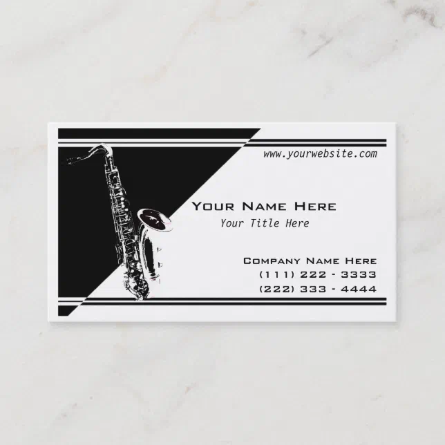 Saxophone Music Business Card | Zazzle