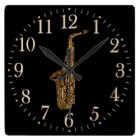 Saxophone Music-Themed Musician's Gift Large Clock | Zazzle.com