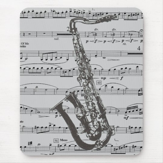 Saxophone Music Mouse Pad | Zazzle.com