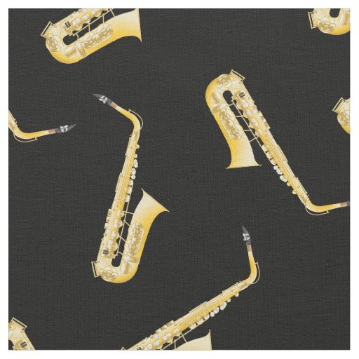 Saxophone Music Musician Room Decor Fabric | Zazzle