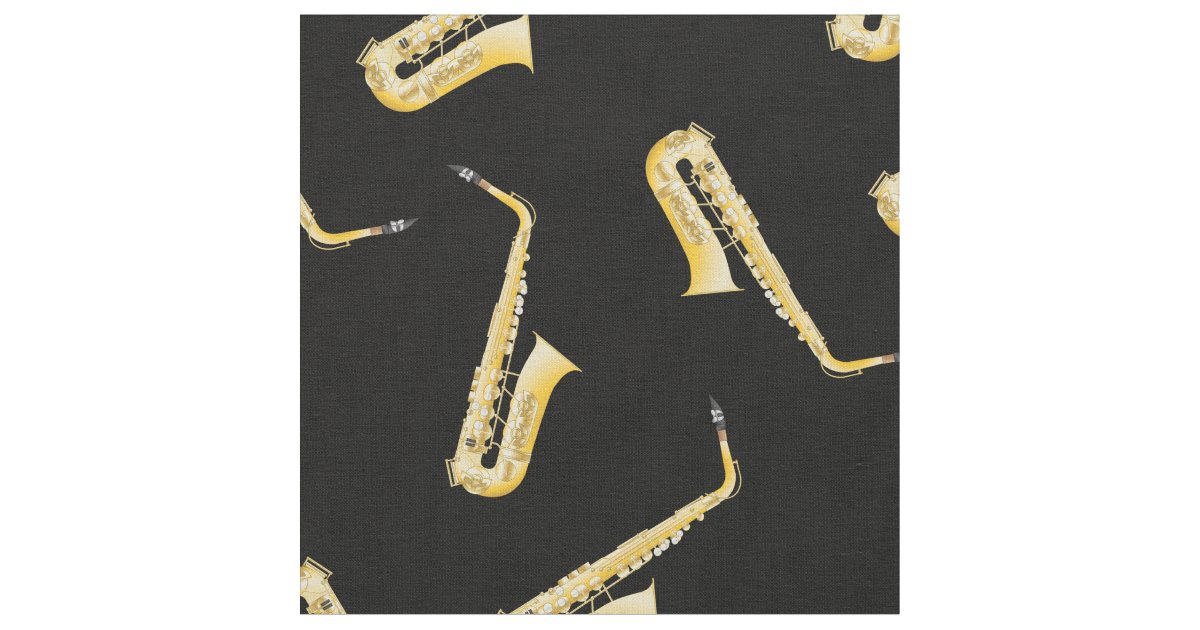 Saxophone Music Musician Room Decor Fabric | Zazzle