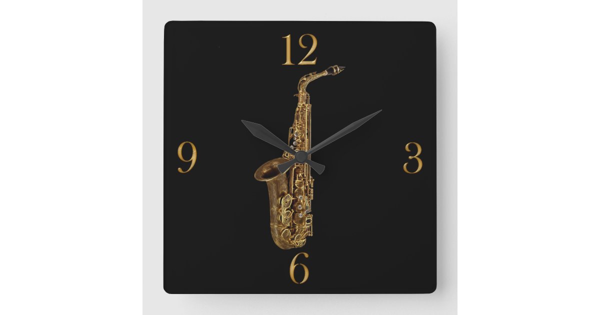 Saxophone Music Themed Wall Clock | Zazzle