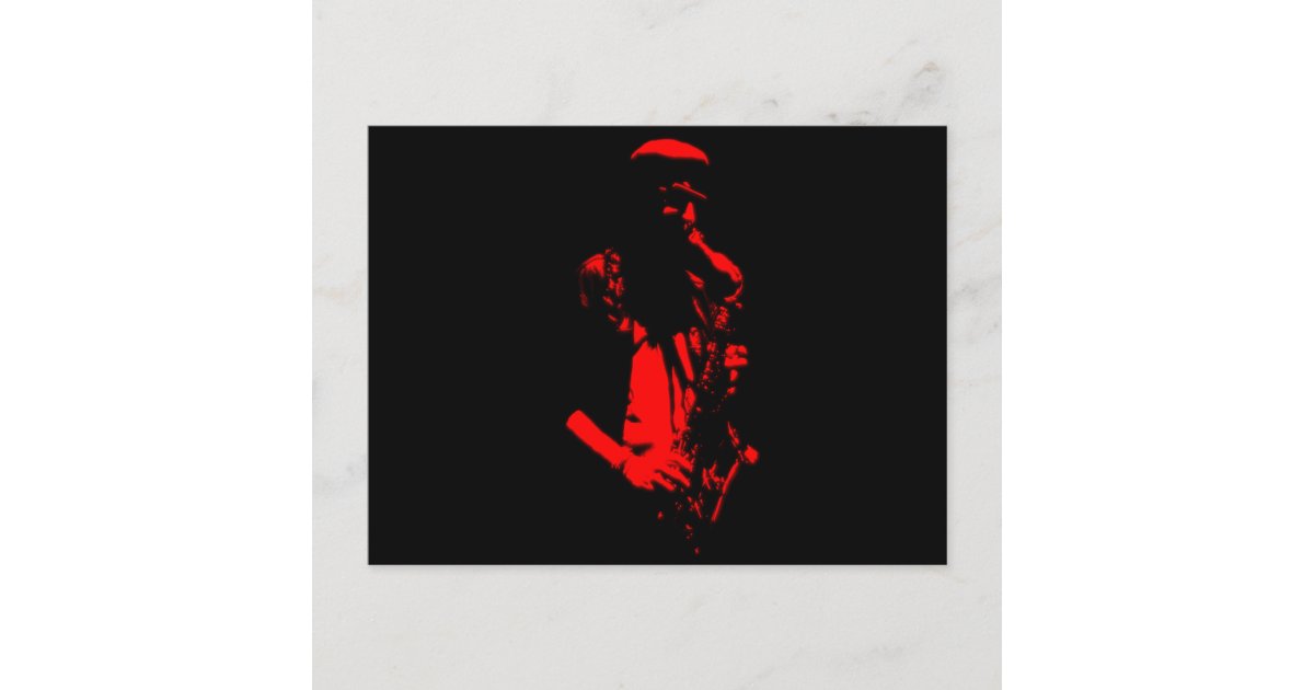 Saxophone Musician Artwork Postcard | Zazzle