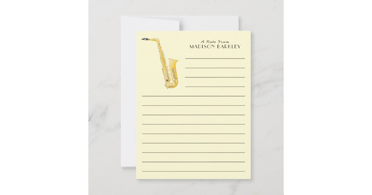 Saxophone Musician Band Teacher Thank You Card | Zazzle