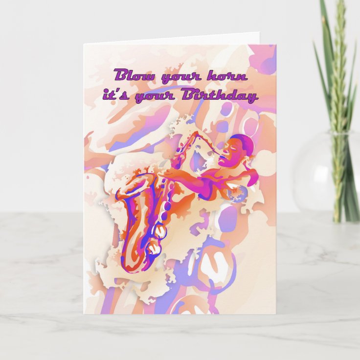 Saxophone Player Birthday Card | Zazzle