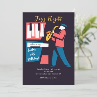 Saxophone Player Invitation | Zazzle
