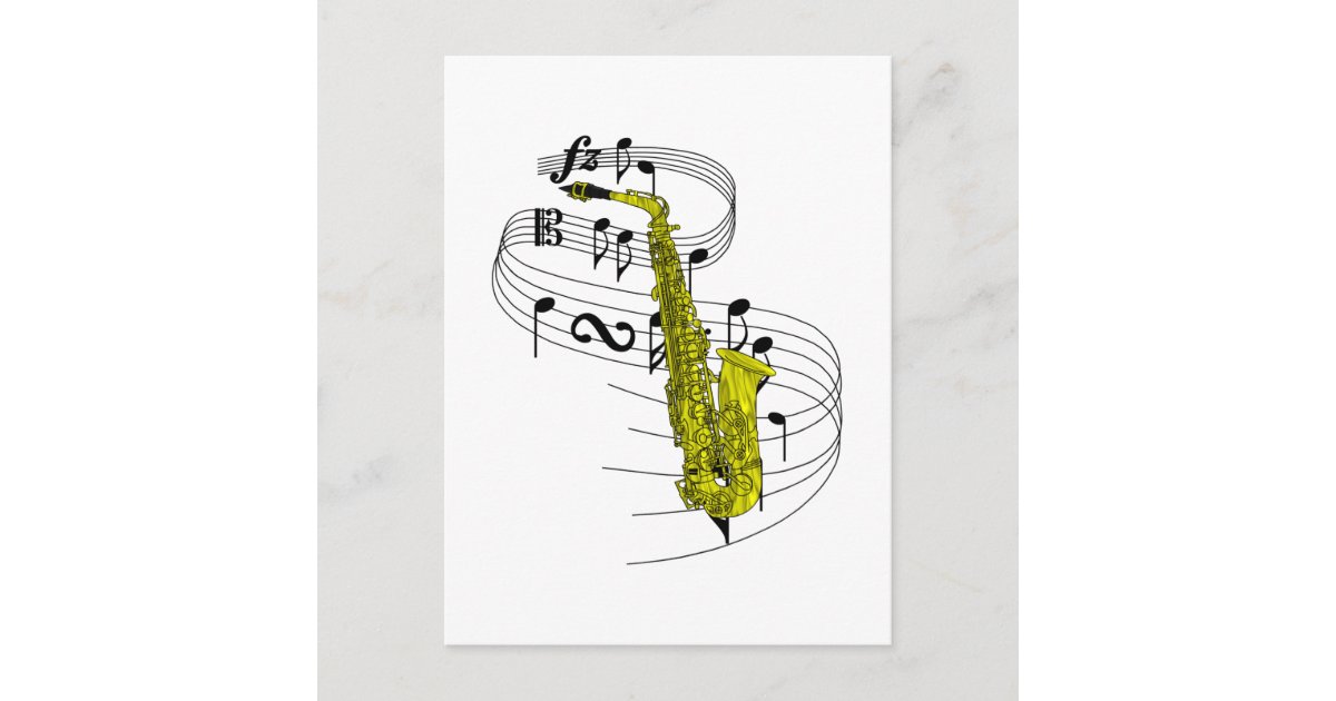 Saxophone Postcard | Zazzle