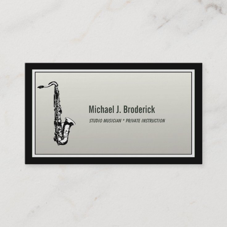 Saxophone Professional Musician Business Card | Zazzle
