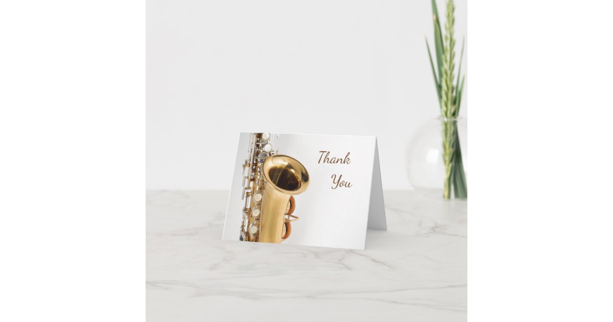 Saxophone thank you card | Zazzle