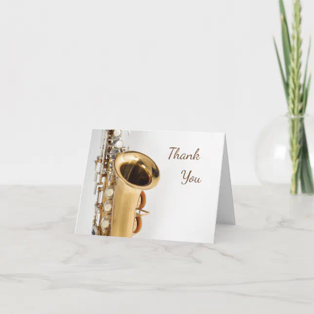 Saxophone thank you card | Zazzle