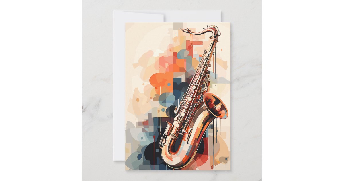 Saxophone Thank You Card | Zazzle