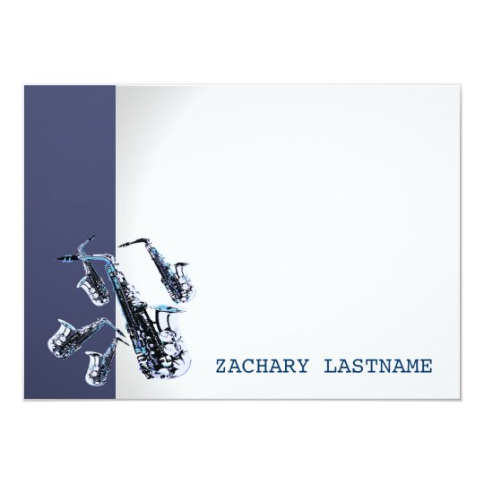Saxophone Thank You Flat Card | Zazzle.com