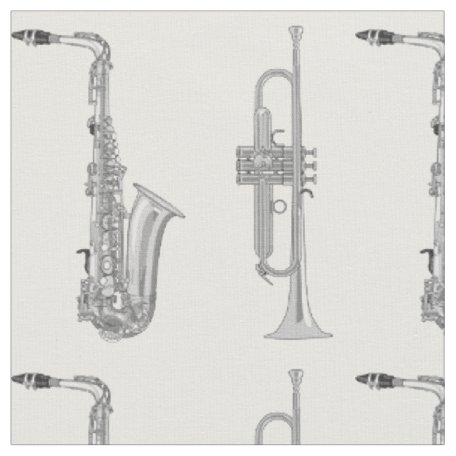 Saxophone Music Note Pattern Fabric | Zazzle