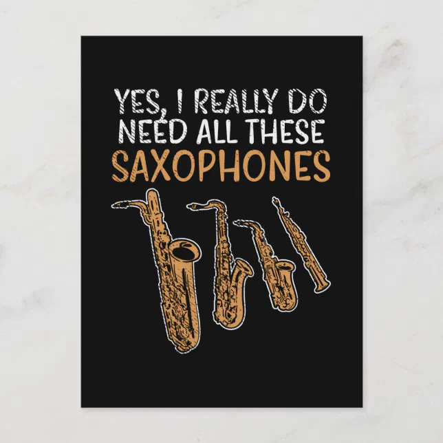 Saxophone Types Postcard | Zazzle