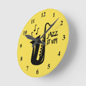 Saxophone wall clock for home, jazz club or office | Zazzle