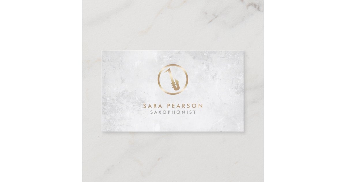 Saxophonist Gold Saxophone Icon Business Card | Zazzle