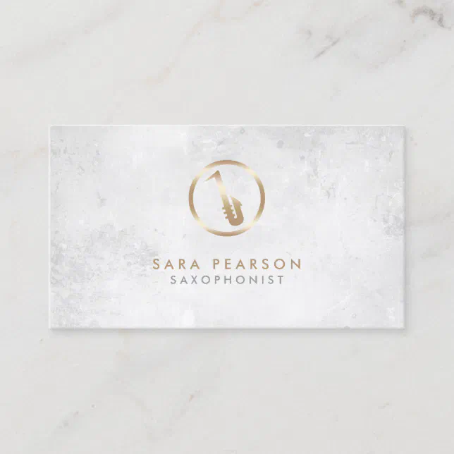 Saxophonist Gold Saxophone Icon Business Card | Zazzle