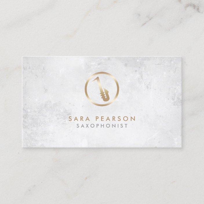 Saxophonist Gold Saxophone Icon Business Card | Zazzle.com