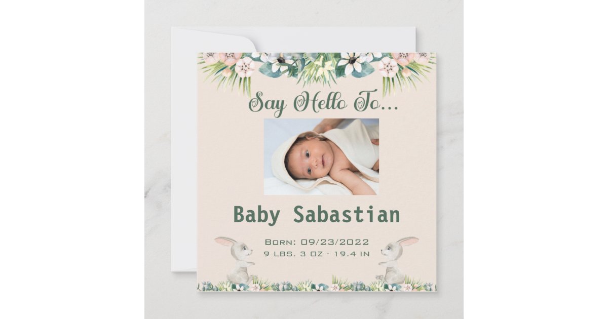 Say Hello To The New Baby Invitation | Zazzle